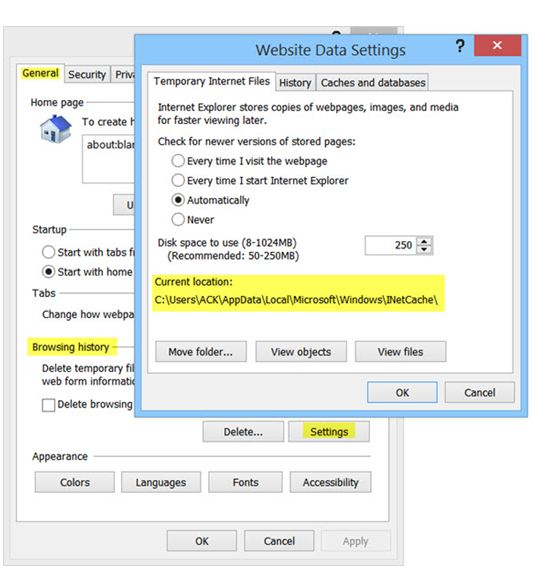 How To Find Temporary Internet Files Stored In Cache. - Techyv.com